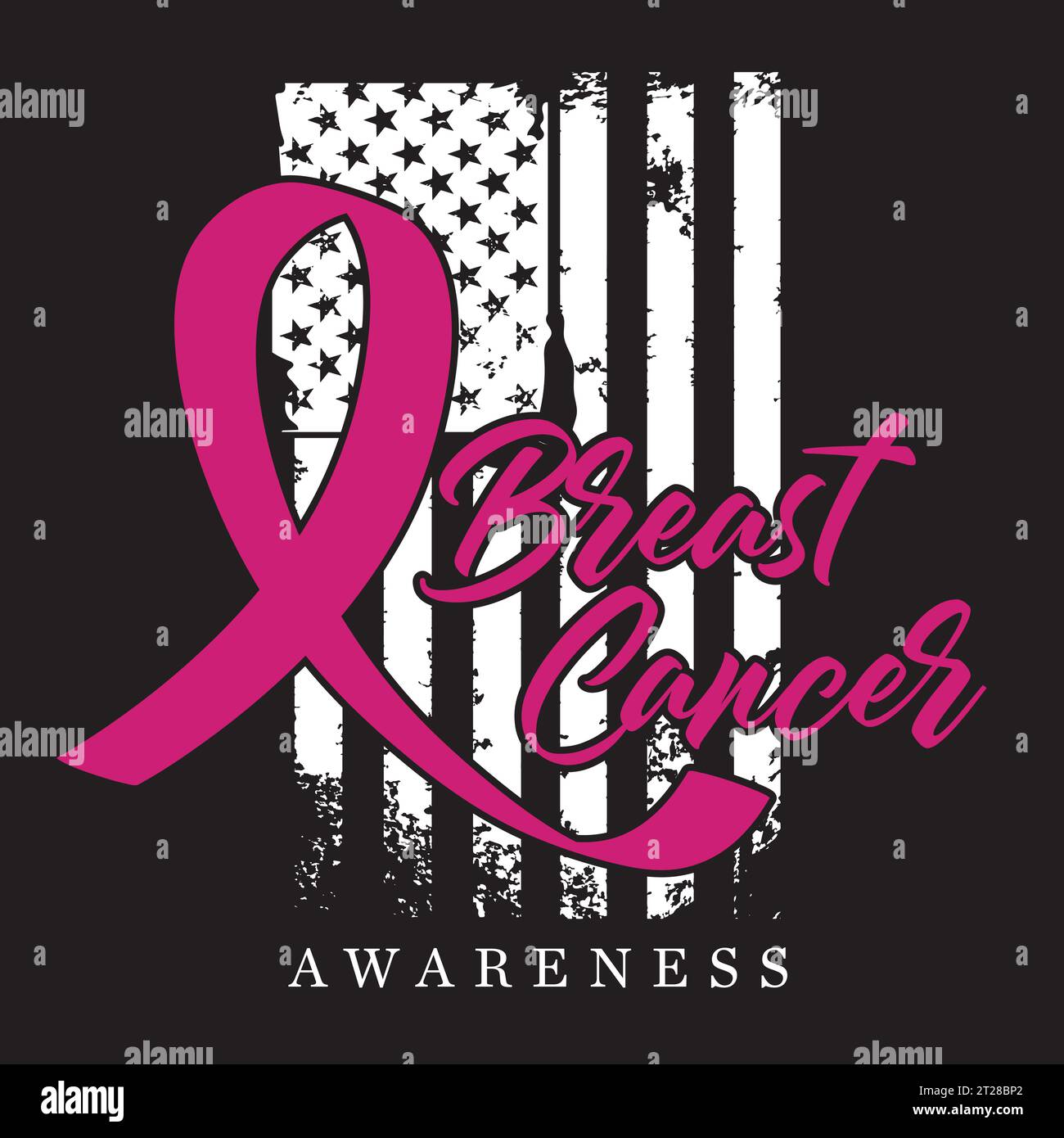 Pink Ribbon, Breast Cancer awareness, grunge style vector design, breast cancer awareness month ...