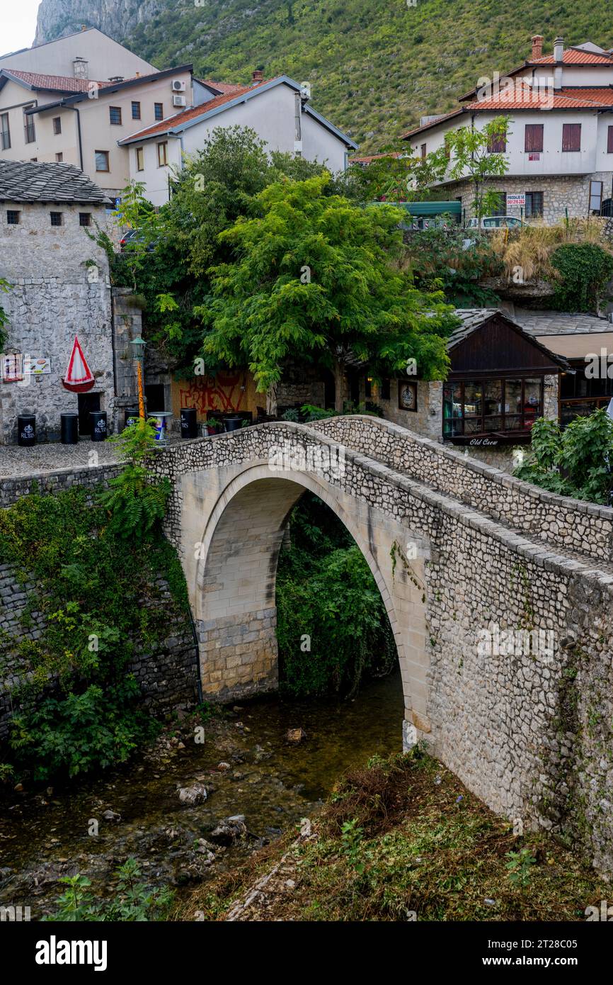 View of the Kriva Cuprija (Crooked Bridge) over the Radobolja River, a ...