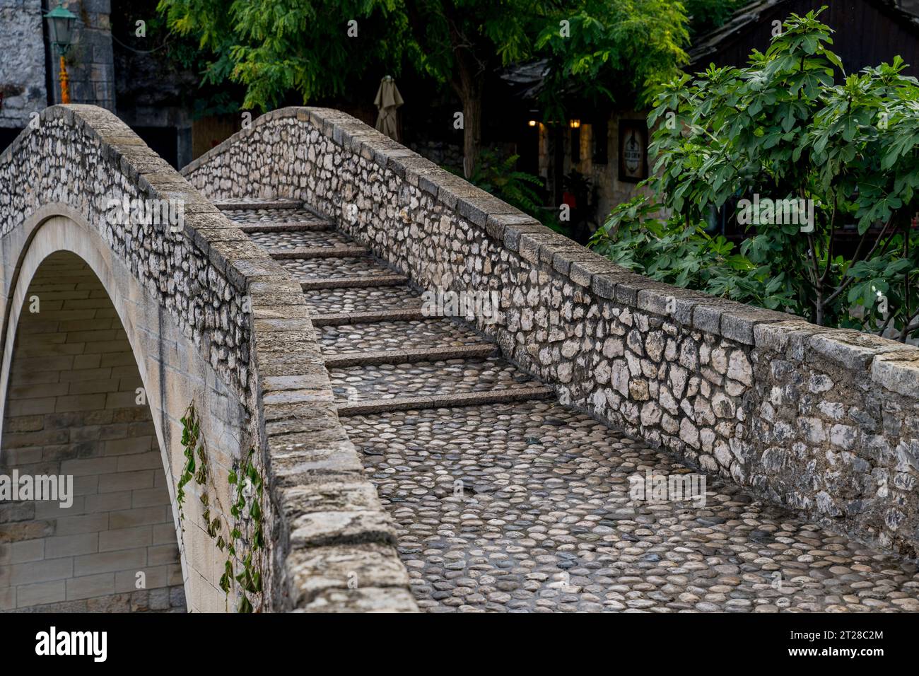 Detail of the cobblestones of the Kriva Cuprija (Crooked Bridge) over ...