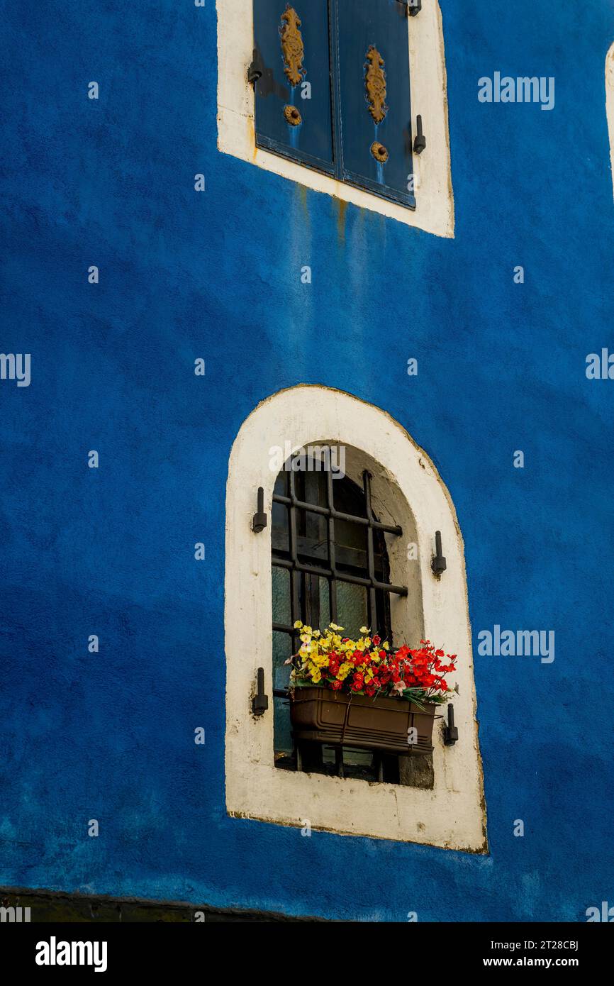Detail of colorful houses at the Stari Most, also known as Mostar ...