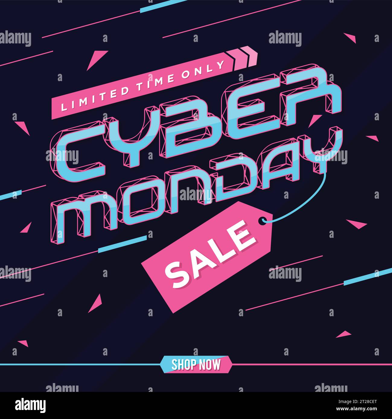 Cyber Monday limited time only promotion banner template. Vector ...