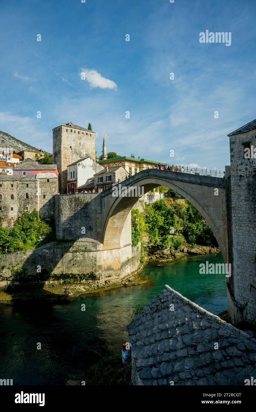 View of the Stari Most Bridge (UNESCO World Heritage Site), also known ...