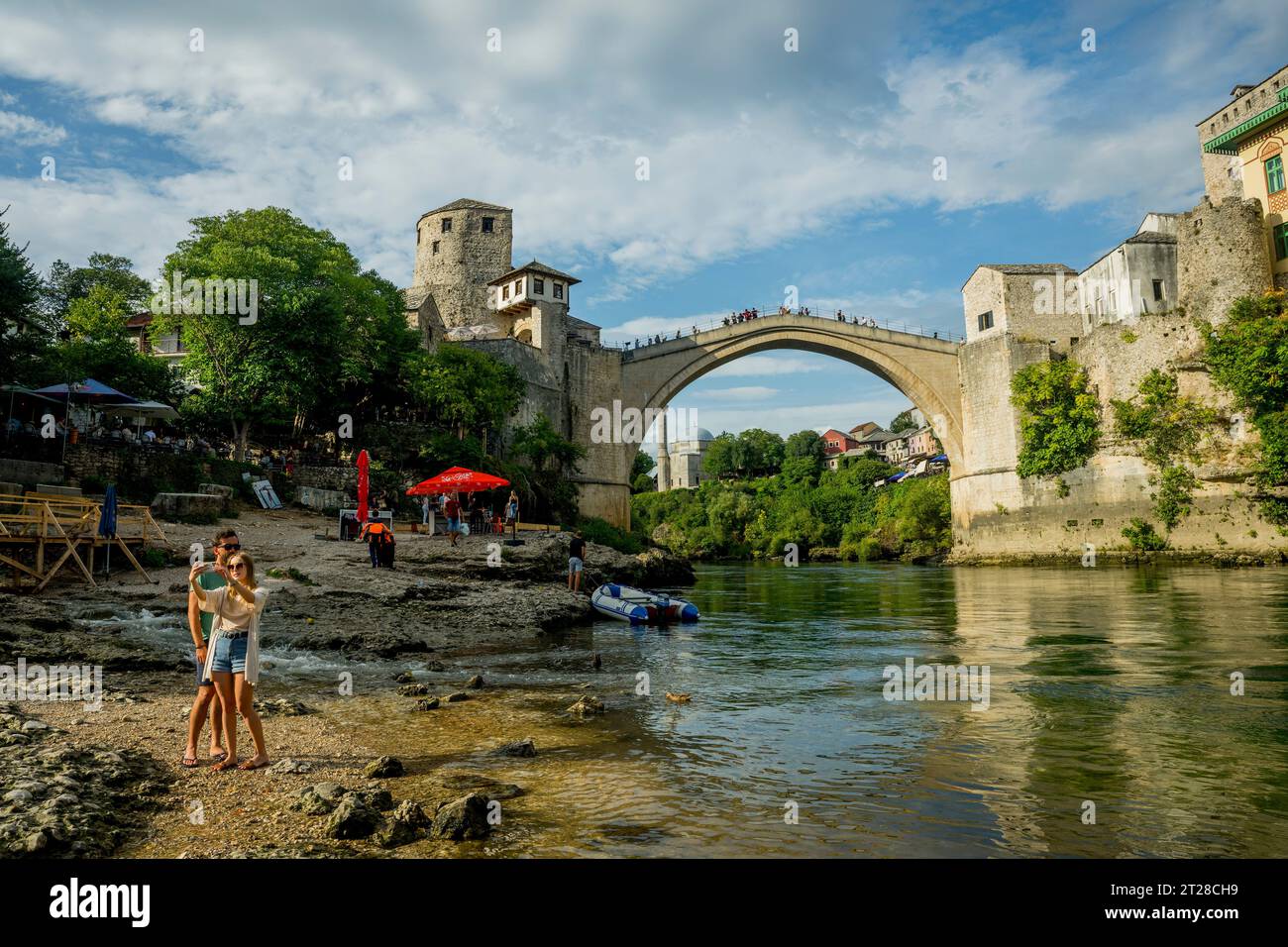 View of the Stari Most Bridge (UNESCO World Heritage Site), also known ...
