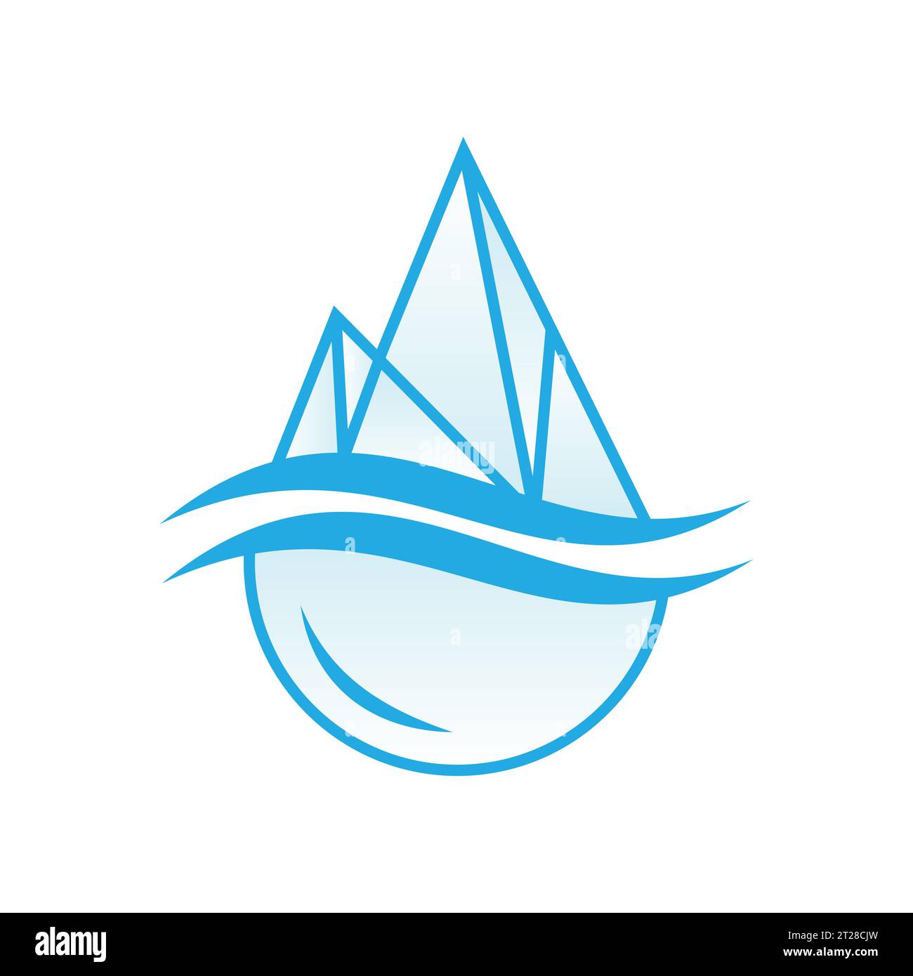 Abstract blue Drop Ice geometric logo flat style on white background ...