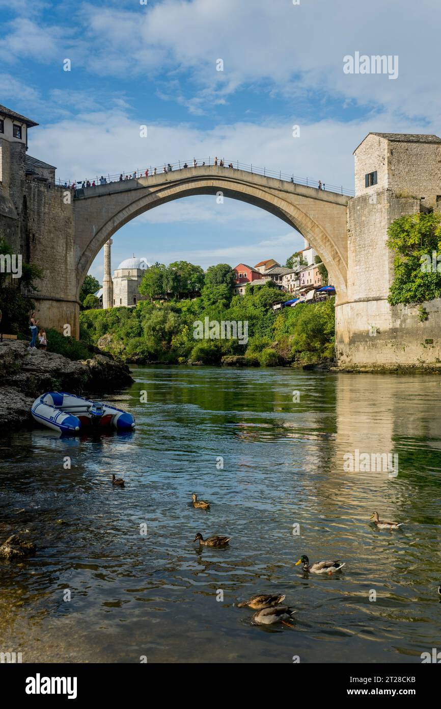 View of the Stari Most Bridge (UNESCO World Heritage Site), also known ...