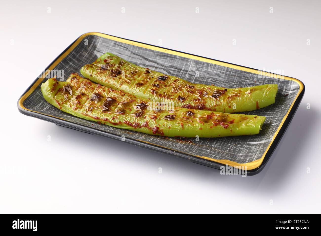 Charcoal-grilled Hot and Spicy green pepper, Shashlik. Kebab Stock ...