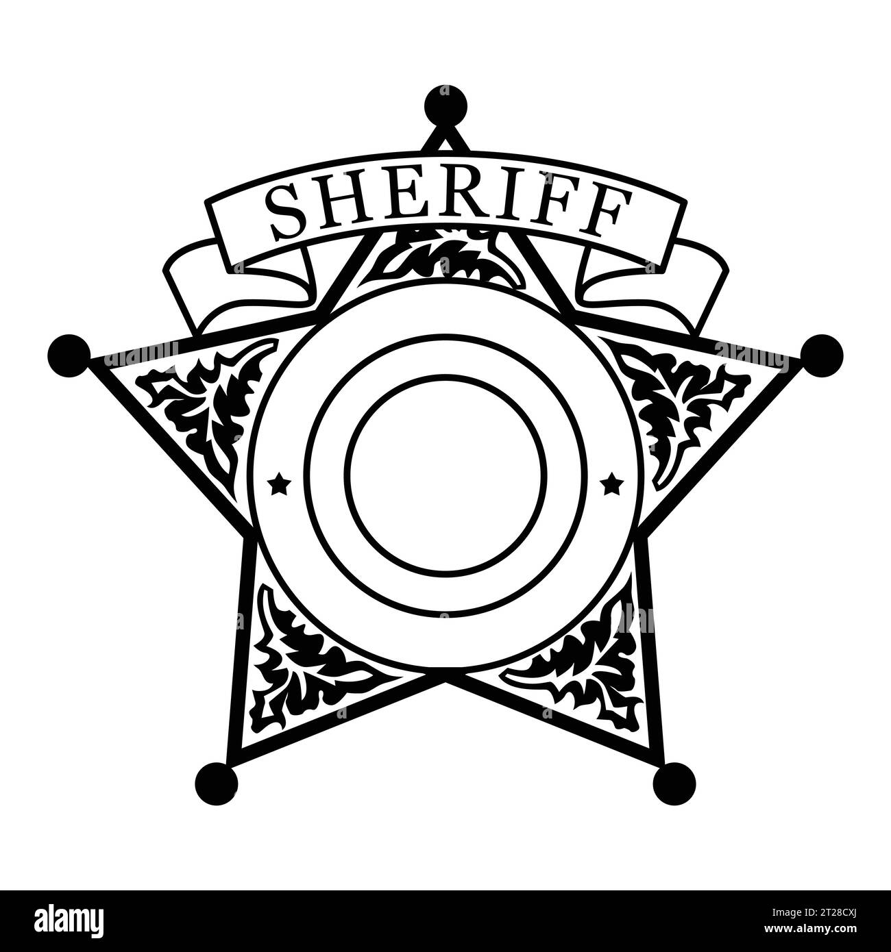 Vector Illustration Of Security Police Badge Sheriff Badge Stock Vector