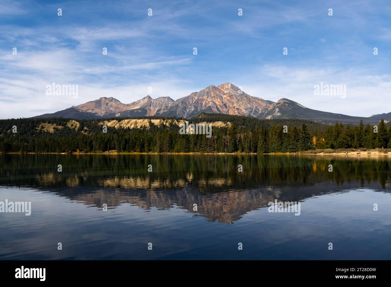 Pyramid Mountain View from Annette Lake in Jasper, AB Stock Photo - Alamy