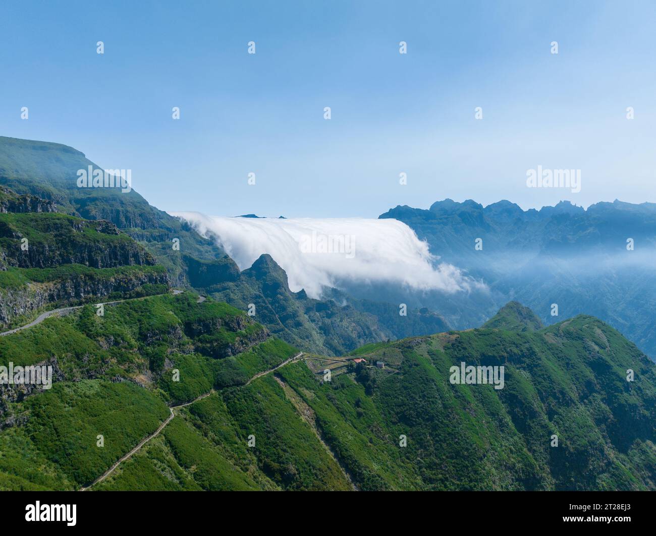 Nature scenery of Madeira island. Serra d'Agua valley and village with ...