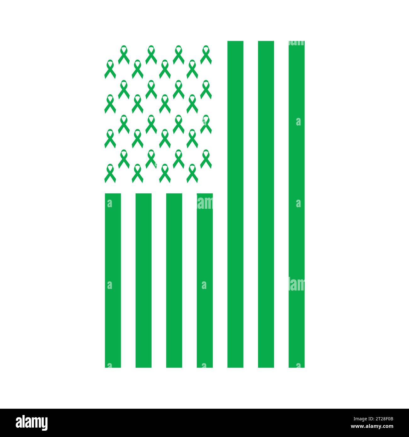 Cerebral Palsy Awareness, Green Ribbon, American Distressed Flag vector ...