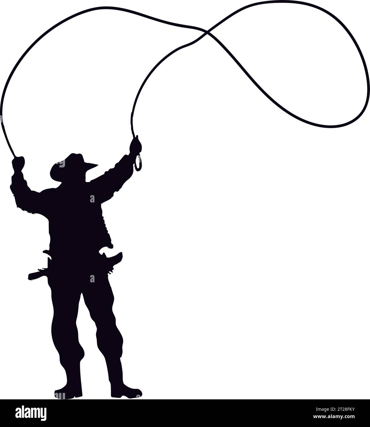 cowboy silhouette with rodeo rope Stock Vector Image & Art - Alamy