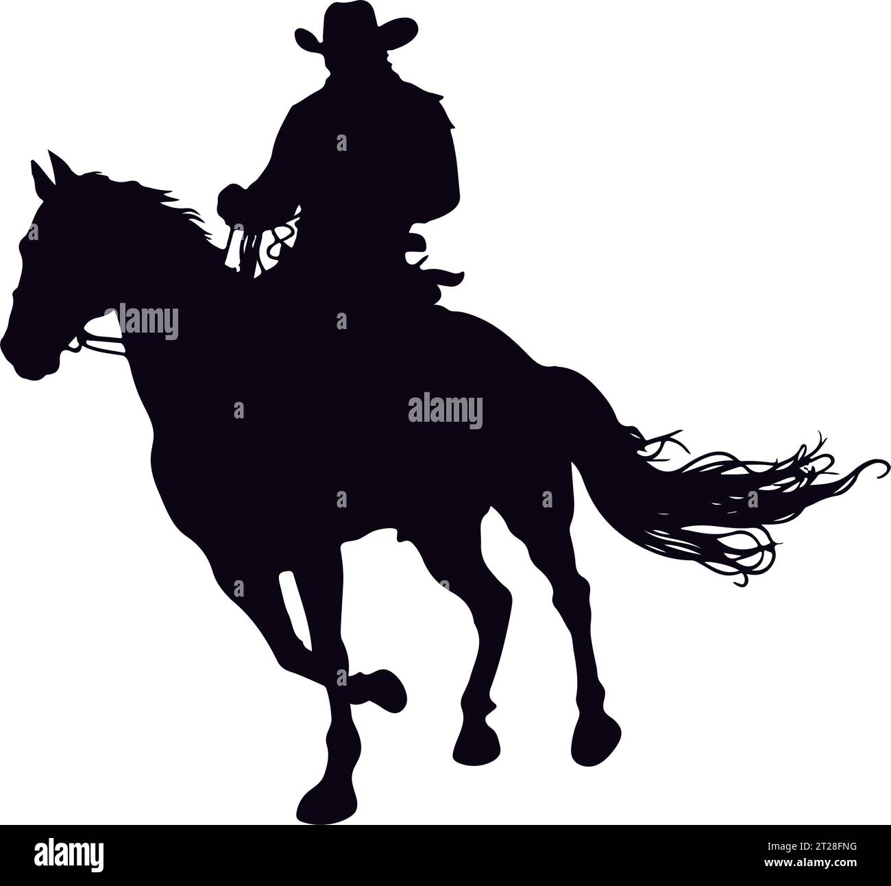 cowboy silhouette in horse icon illustration Stock Vector Image & Art - Alamy