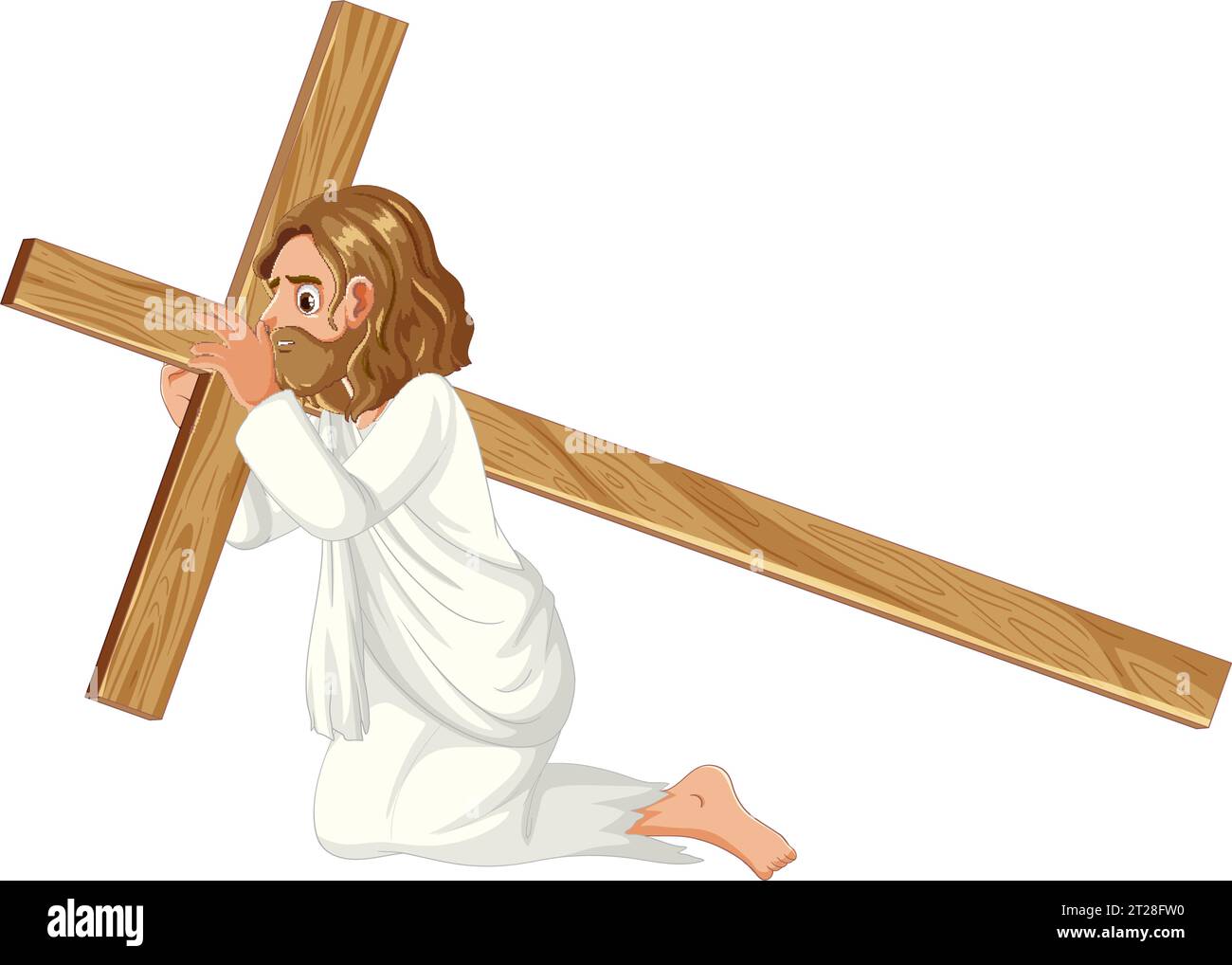 Jesus Carrying Cross Clipart Vector Illustration Of Jesus Christ