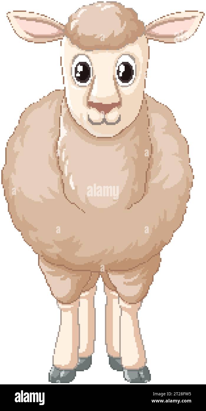 Vector illustration of a cute sheep cartoon character Stock Vector ...