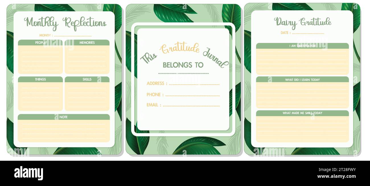 Vector cartoon illustration of mental health check note with tropical ...