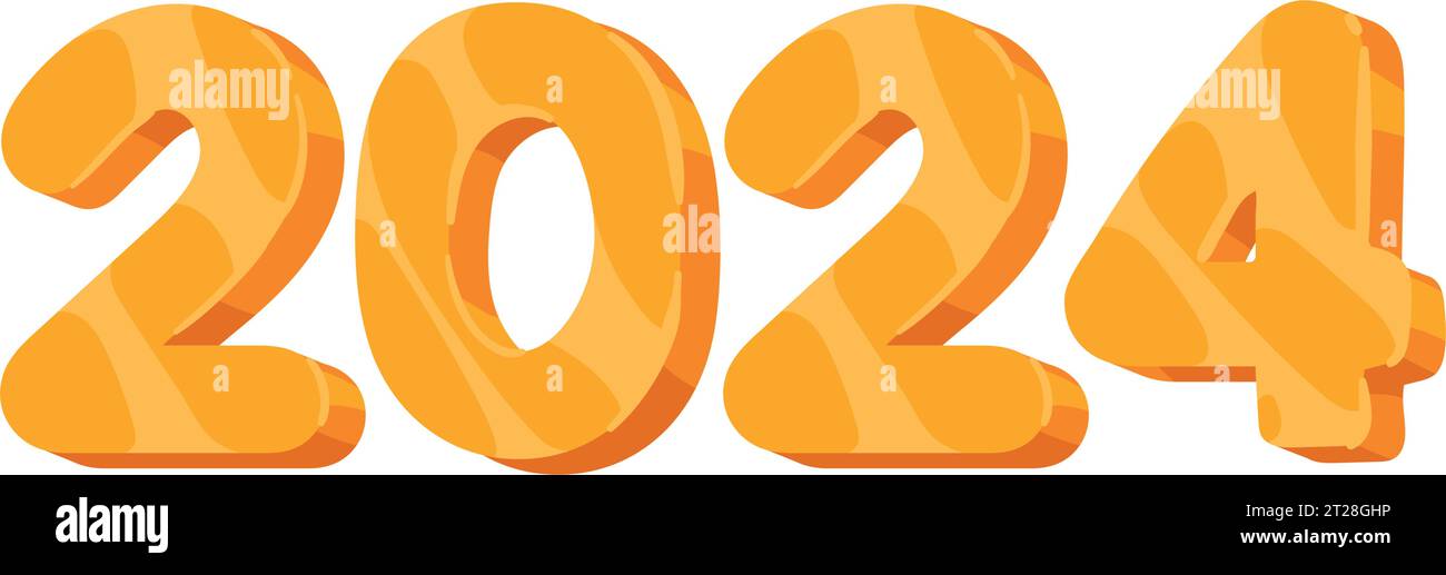 2024 golden number isolated Stock Vector Image & Art - Alamy