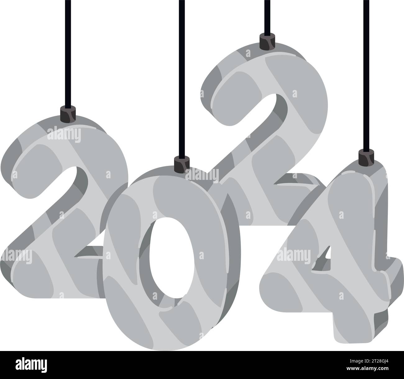 2024 hanging number isolated Stock Vector Image & Art - Alamy