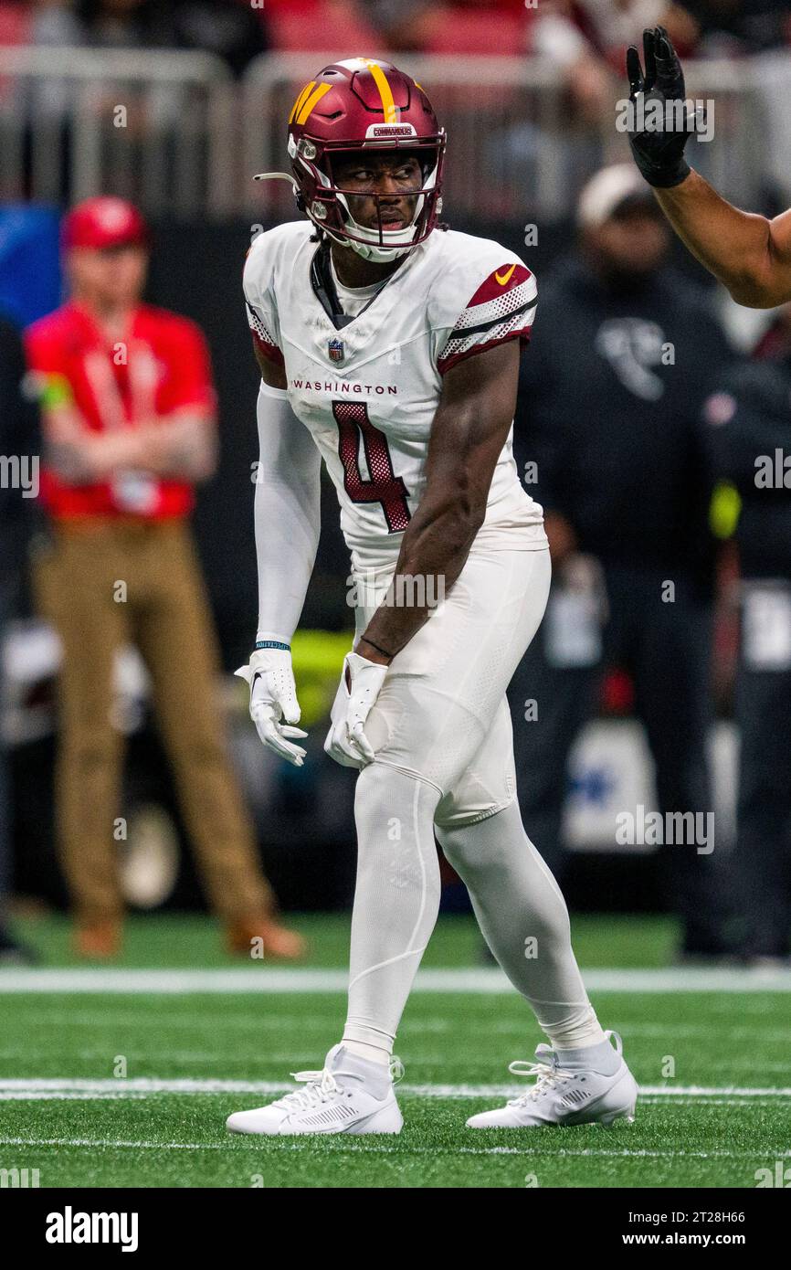 Washington Commanders wide receiver Curtis Samuel (4) lines up during ...