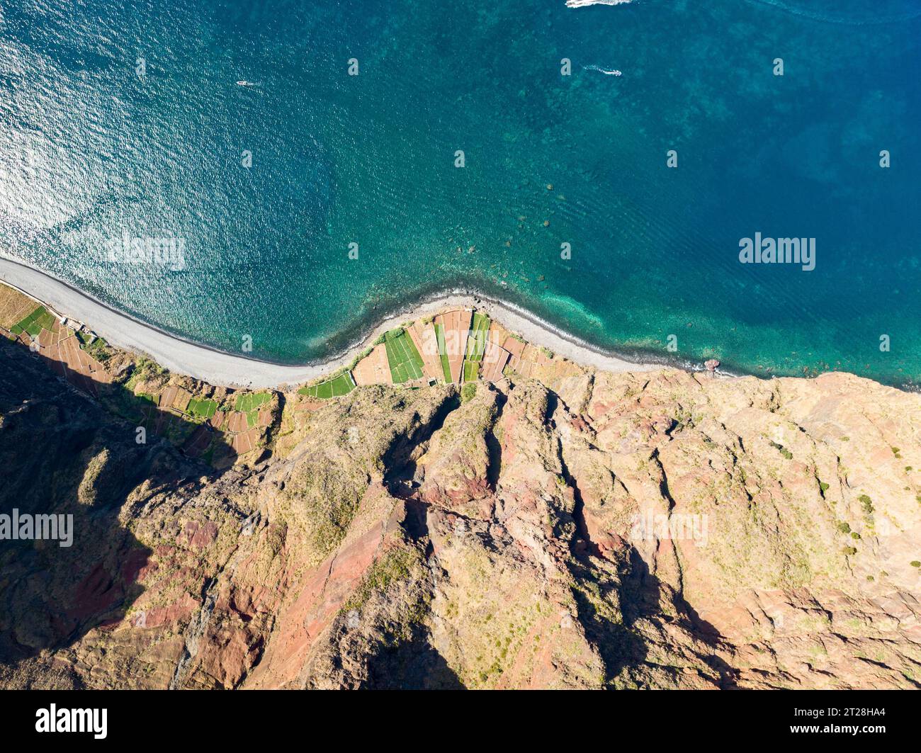 Aerial view of Cape Girao cliff on the island of Madeira in Portugal ...