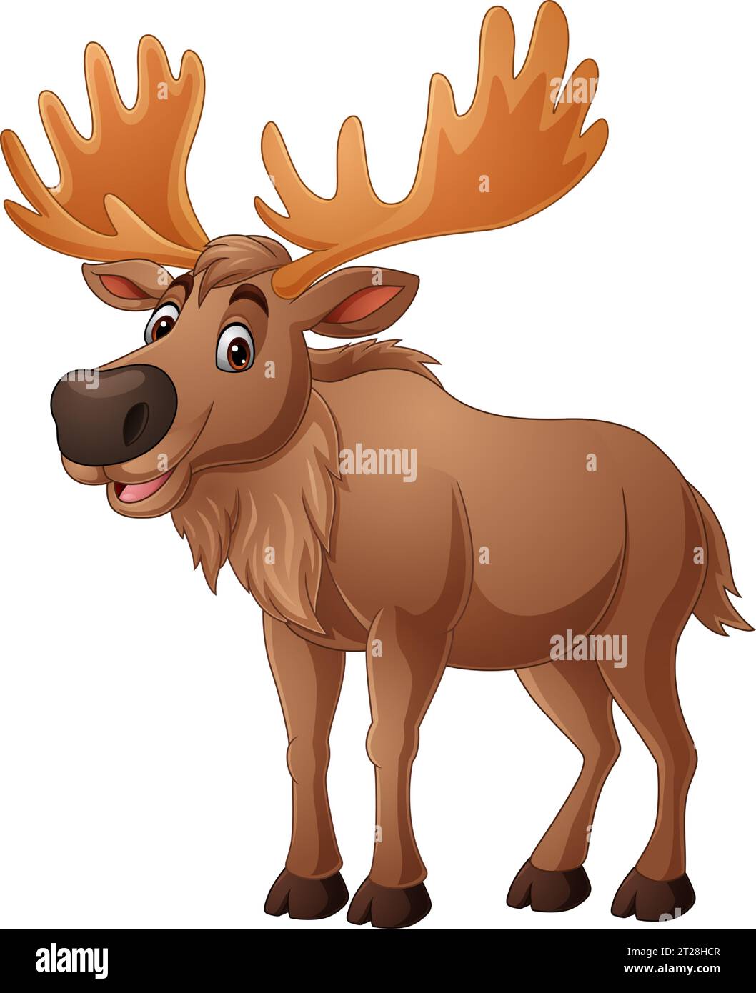 Cartoon moose on white background Stock Vector Image & Art - Alamy