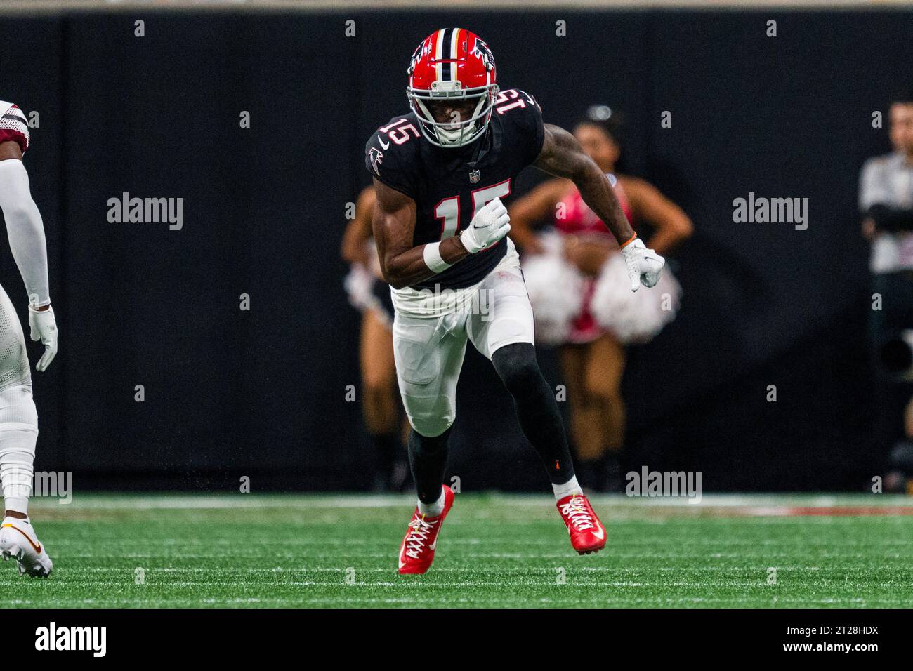 Atlanta Falcons wide receiver Van Jefferson (15) works during the ...