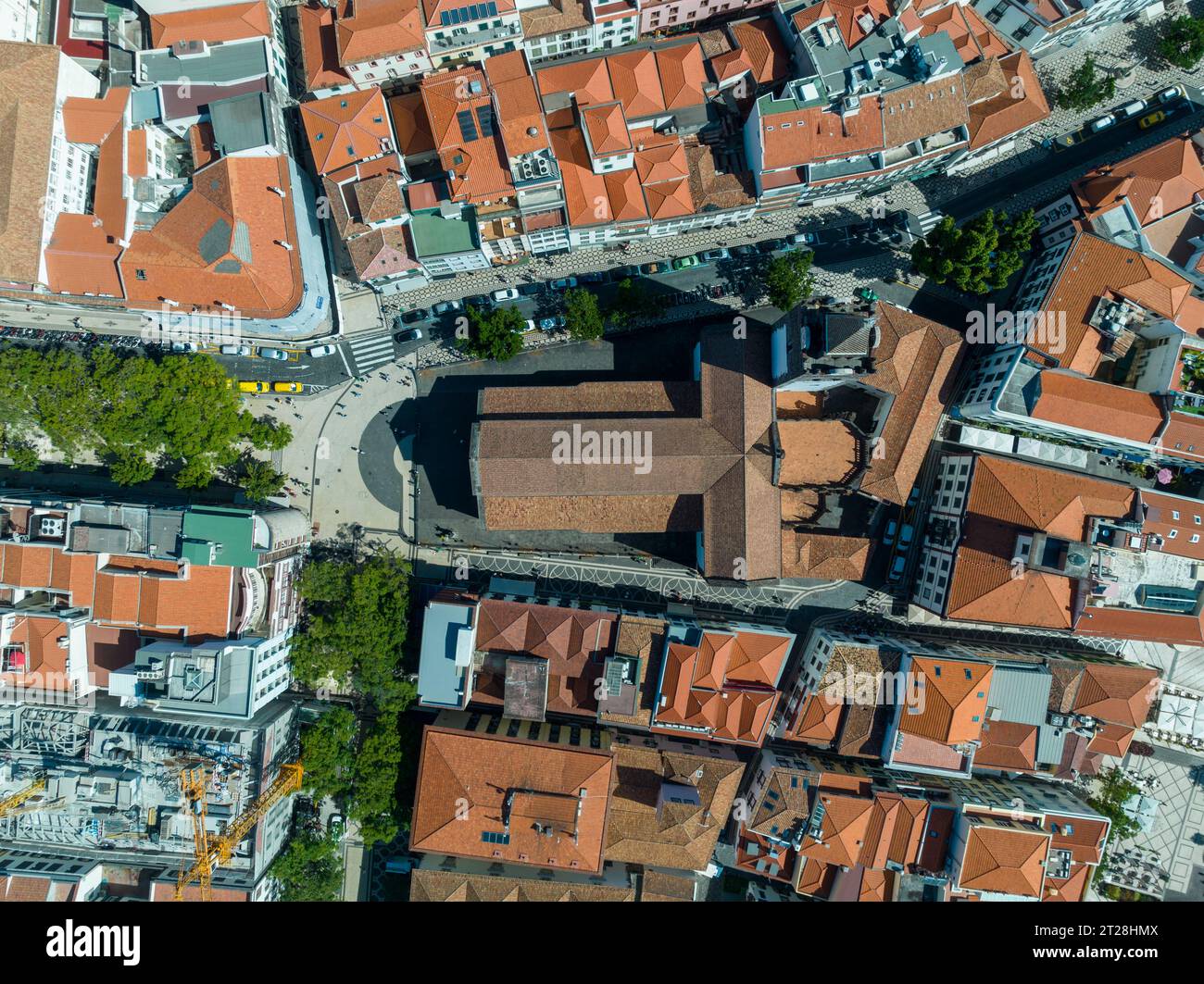 Aerial view of The Cathedral of Our Lady of the Assumption in Funchal ...