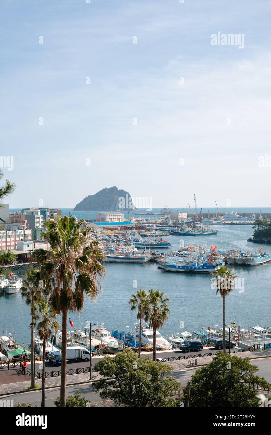 Jeju island, Korea - March 2, 2023 : View of Seogwipo Port Stock Photo ...