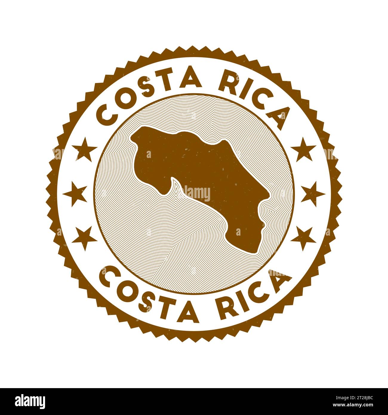 Costa Rica emblem. Country round stamp with shape of Costa Rica ...