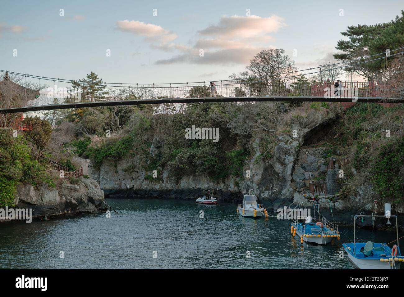 Yongyeon Cloud Bridge and sea in Jeju island, Korea Stock Photo - Alamy