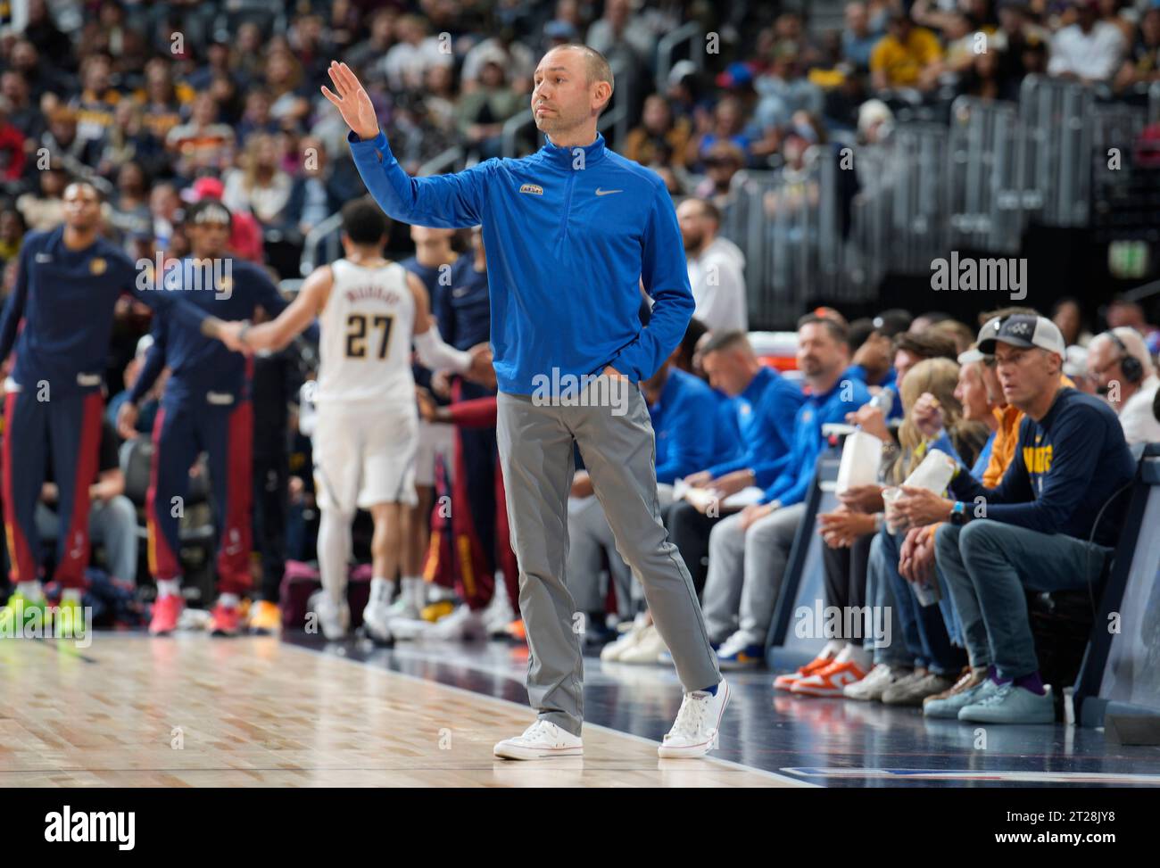 Denver Nuggets assistant coach David Adelman in the first half of a ...
