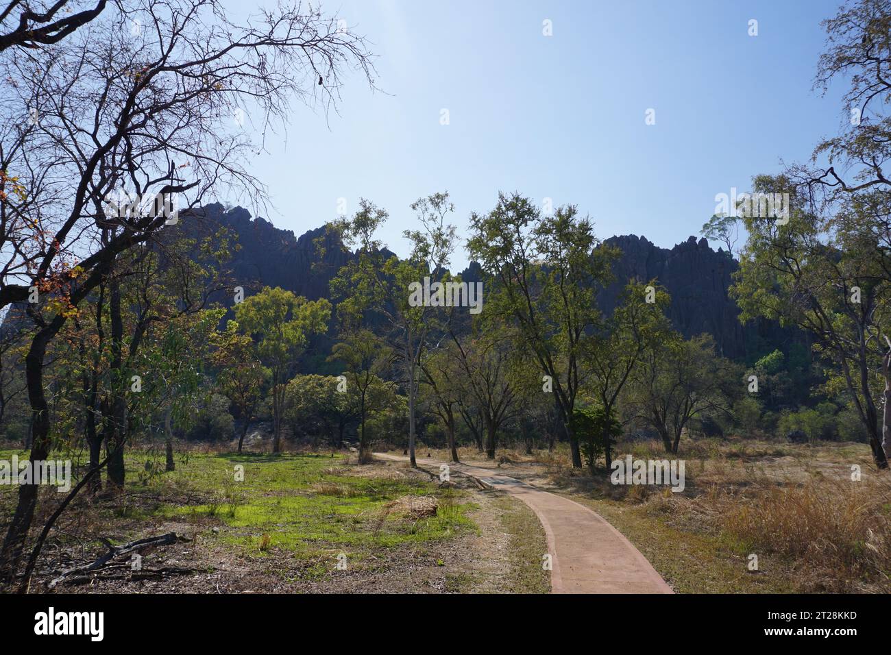 Path leading to limestone caves of the Royal Arch Cave in Chillagoe ...