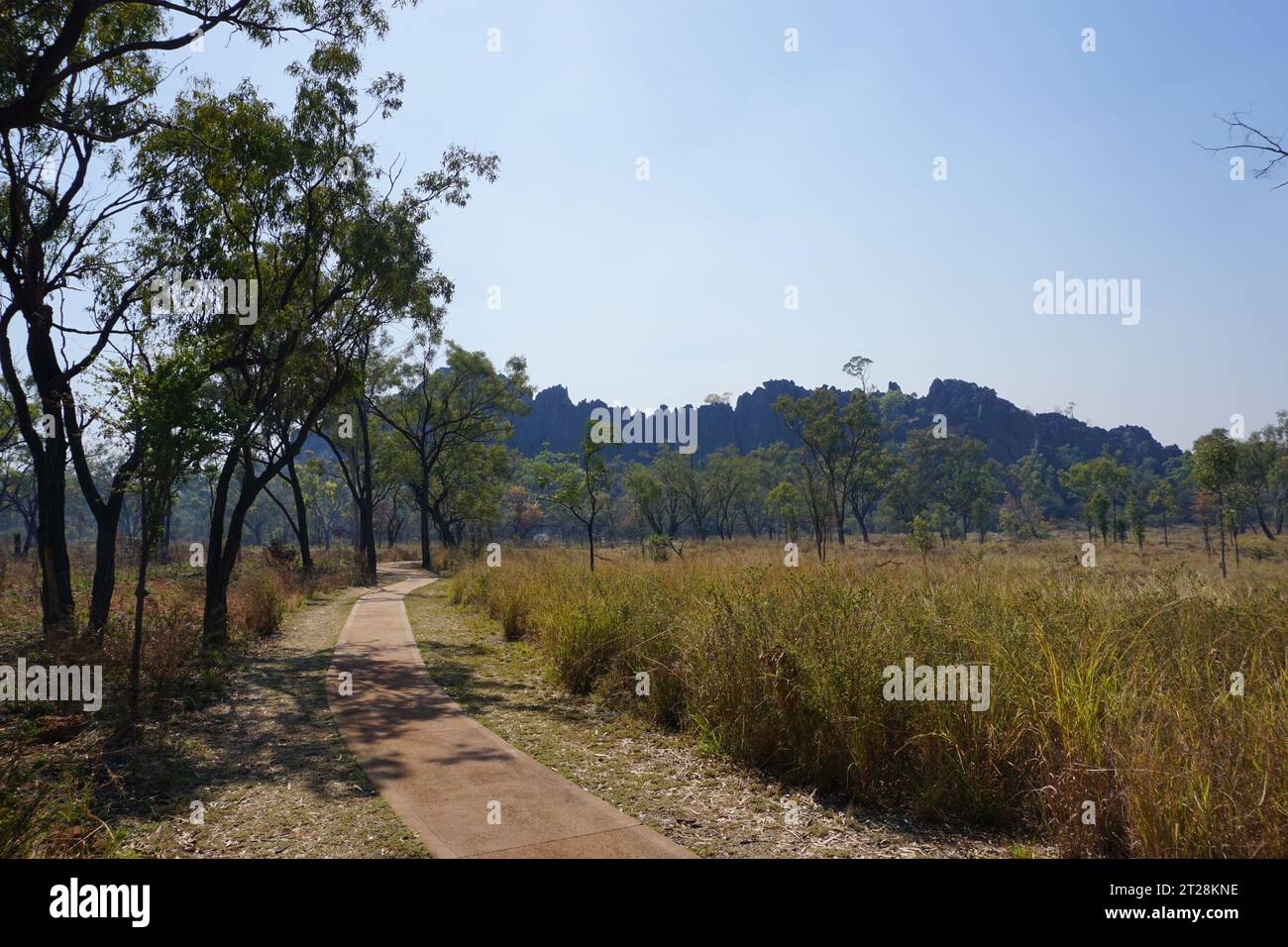 Path leading to limestone caves of the Royal Arch Cave in Chillagoe ...