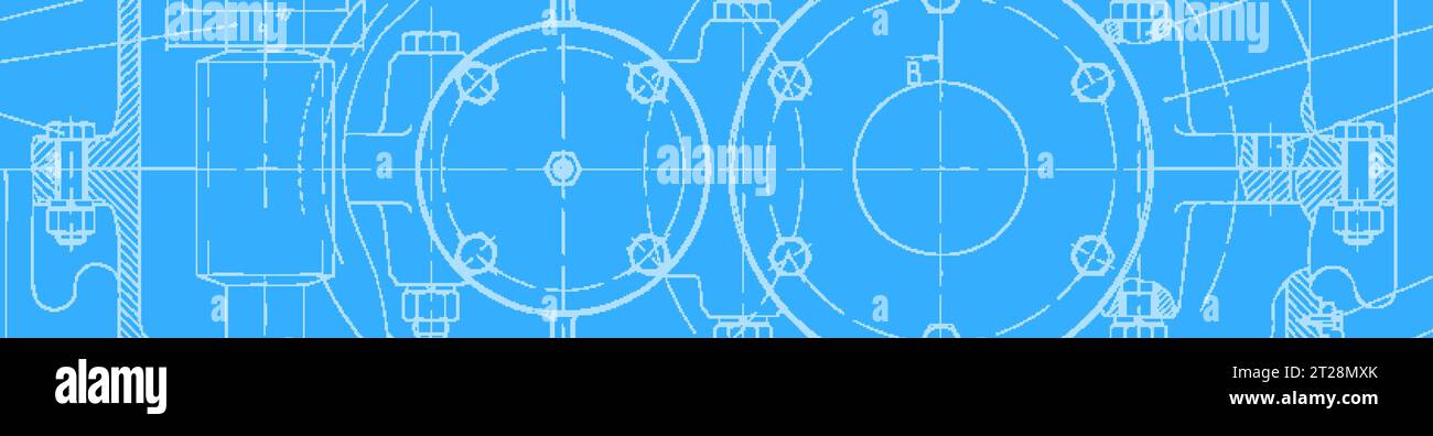 Technical drawing of the reducer on blueprint paper banner. Vector ...