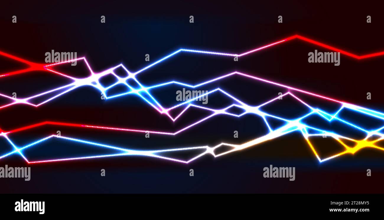 Red blue neon curved lines Stock Vector Images - Alamy