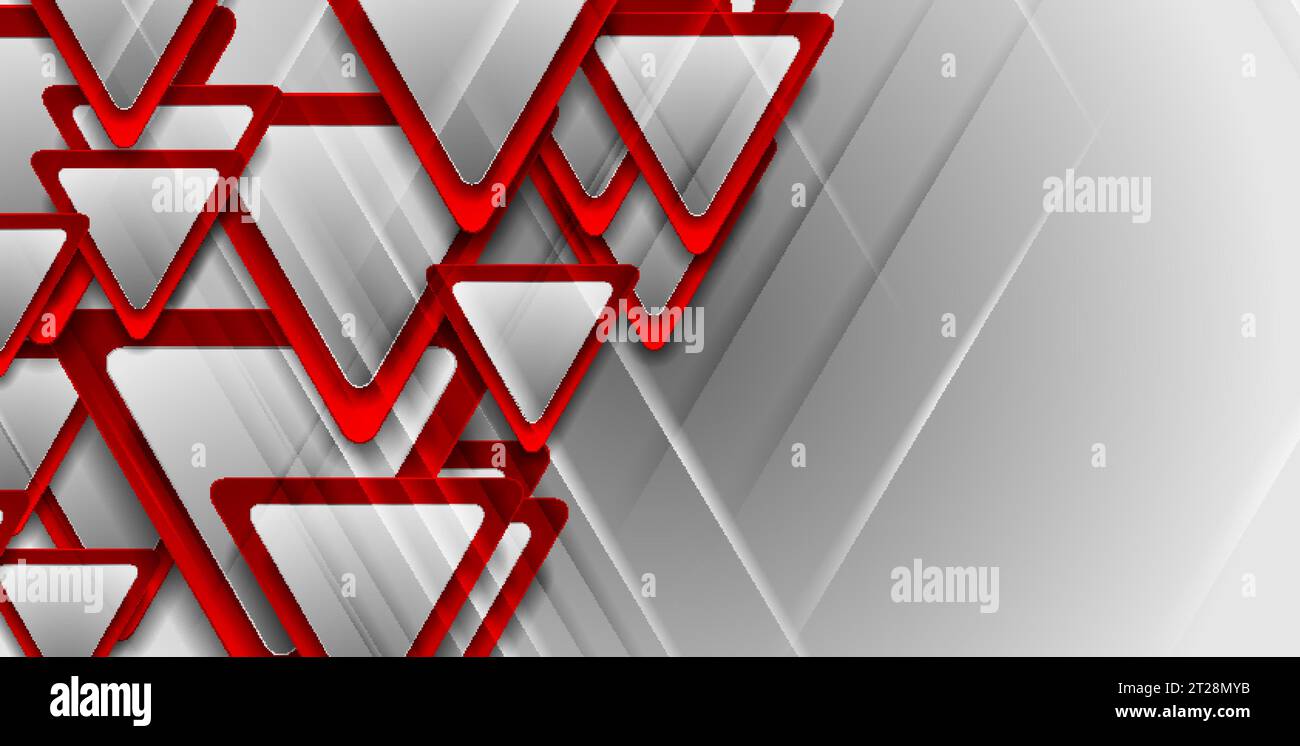 Red and grey glossy triangles abstract geometric background. Hi-tech vector design Stock Vector ...