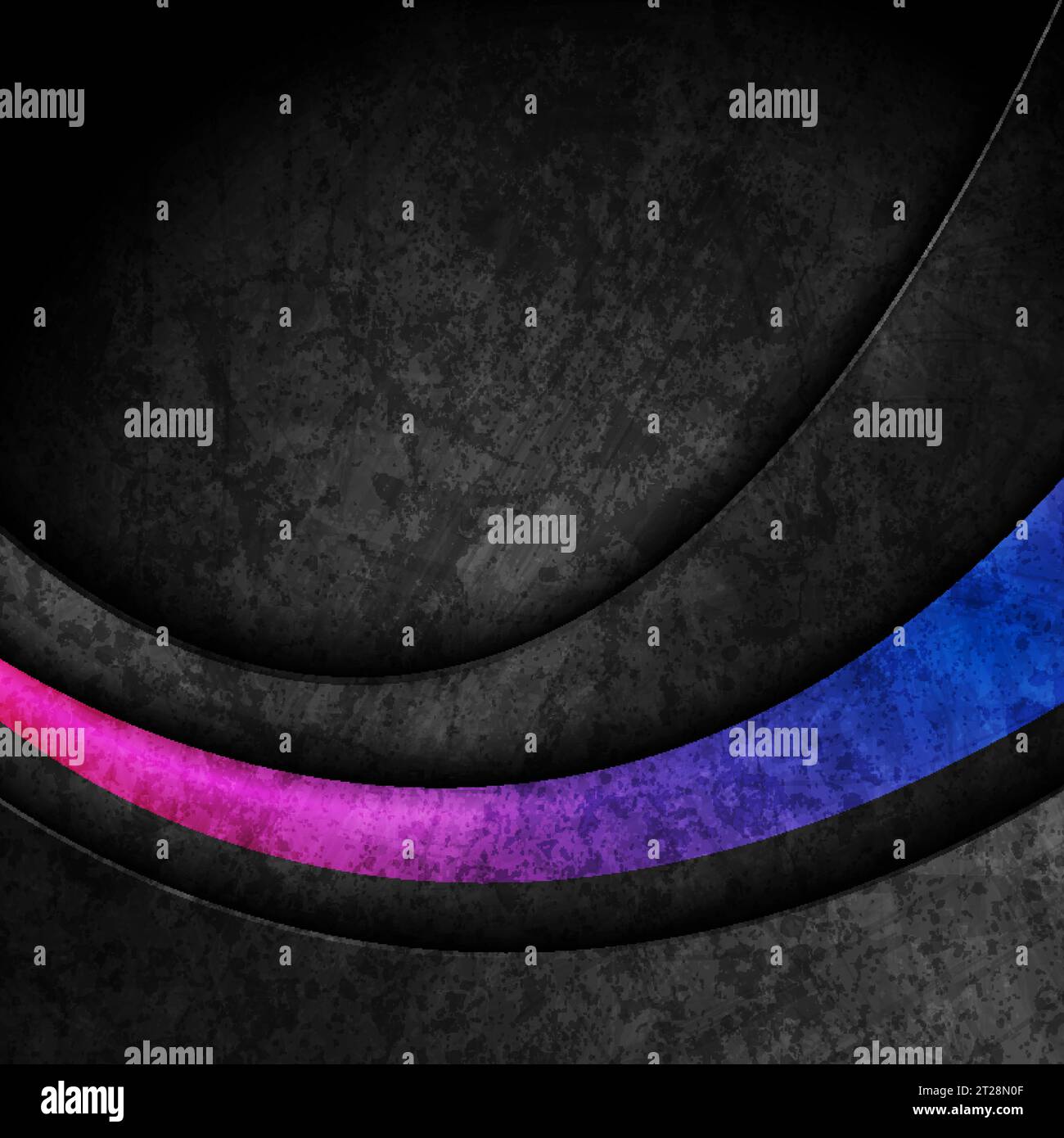 Black grunge and blue violet neon waves abstract retro background ...