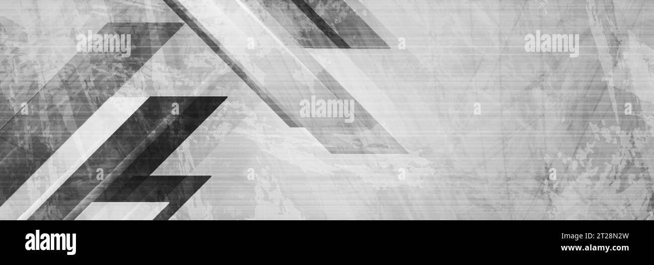Grey grunge stripes abstract tech banner design. Geometric vector ...