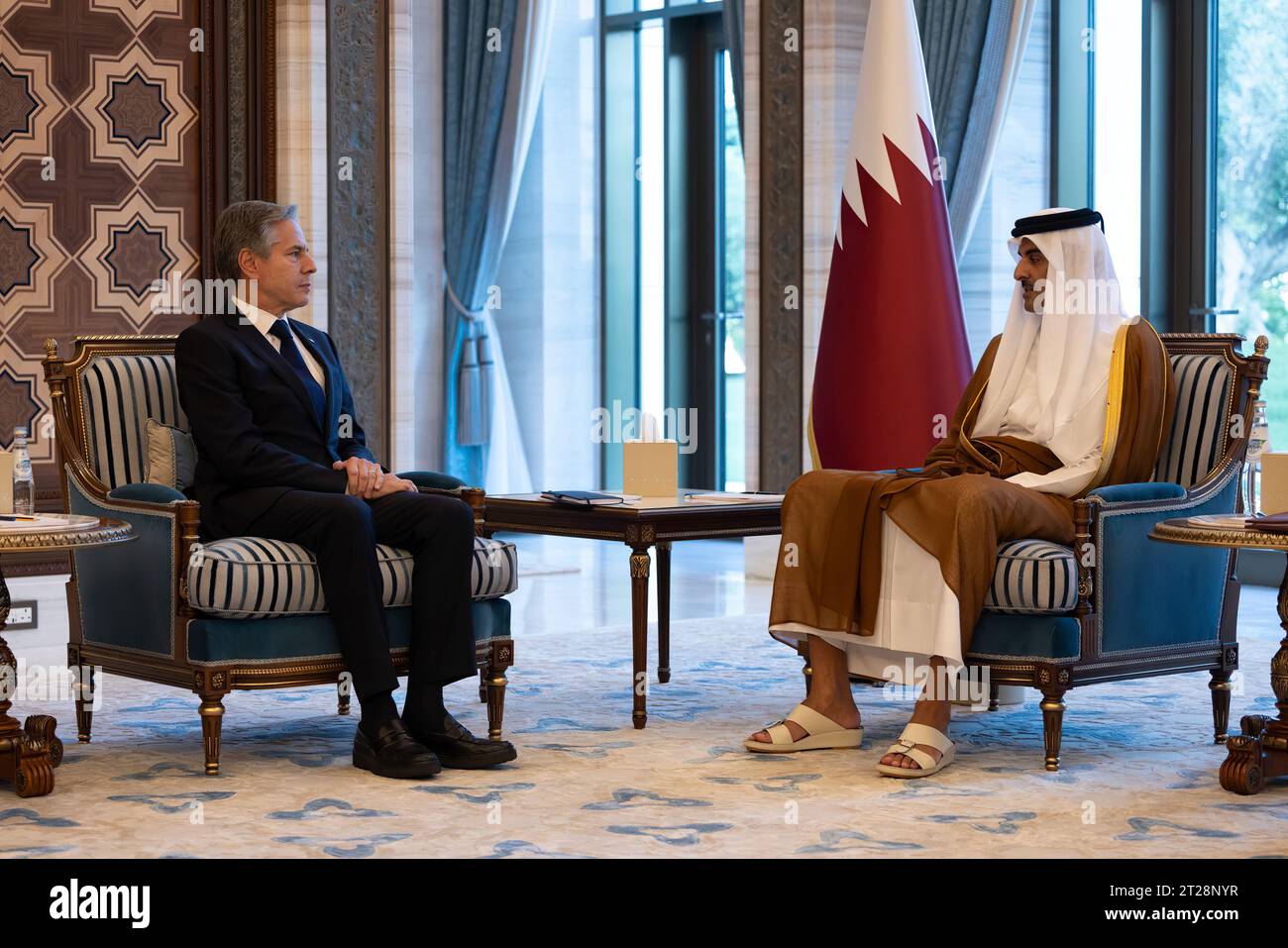 Secretary of State Antony J. Blinken meets with Qatari Amir Sheikh ...
