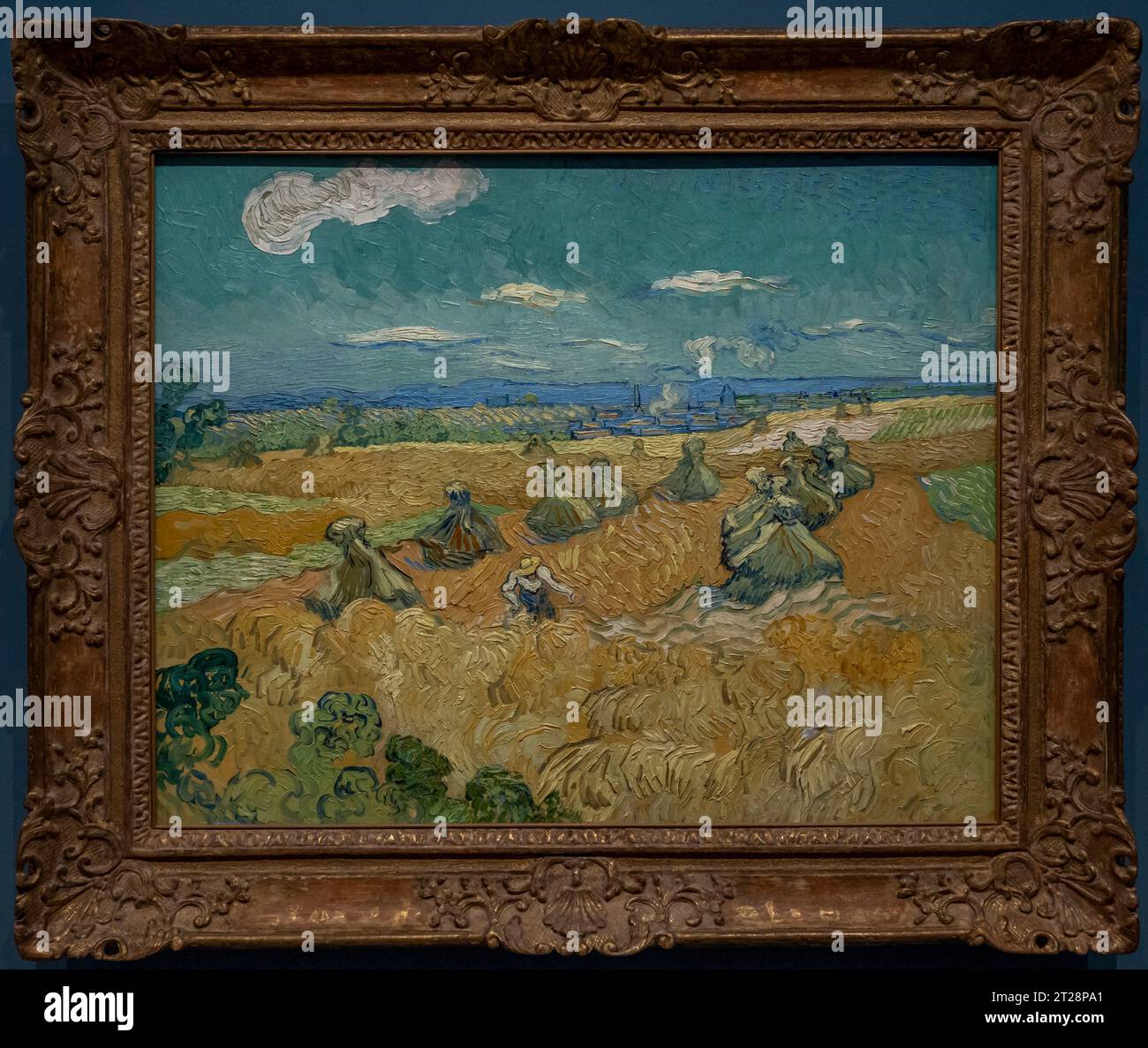 Paris, France - 10 08 2023: Orsay Museum. Wheat fields with harvester ...