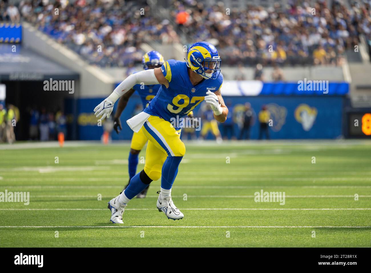 Los Angeles Rams linebacker Michael Hoecht (97) runs during an NFL ...
