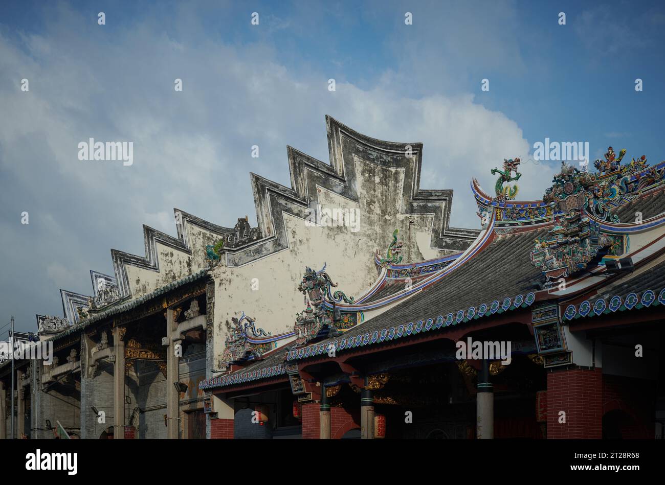 ancient temple in George town, heritage building with the fly-eaves ...