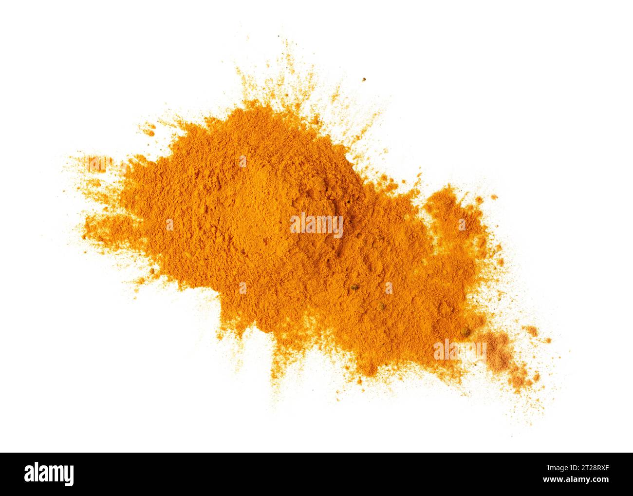 Heap of turmeric powder isolated on white background Stock Photo - Alamy
