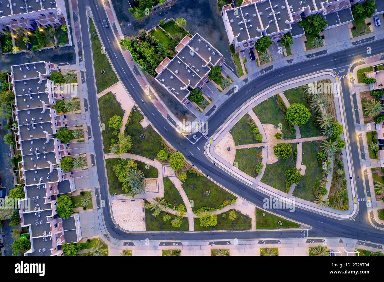 Top Down View of Neighborhood Park Stock Photo - Alamy