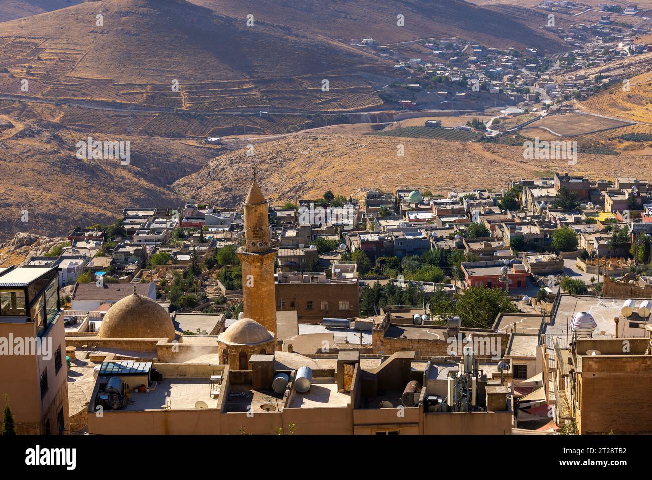 Ancient and stone houses of Old Mardin (Eski Mardin) with Mardin Castle ...