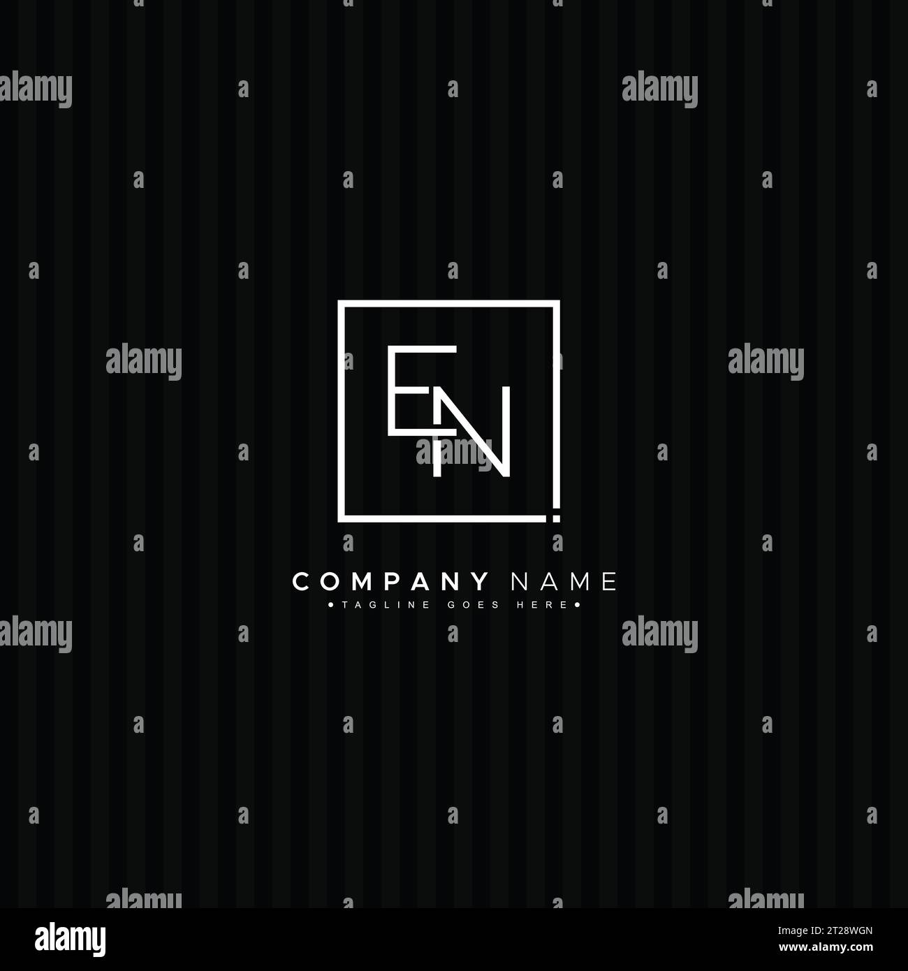 Creative Logo for Initials EN in Monogram Style - Vector Template for ...