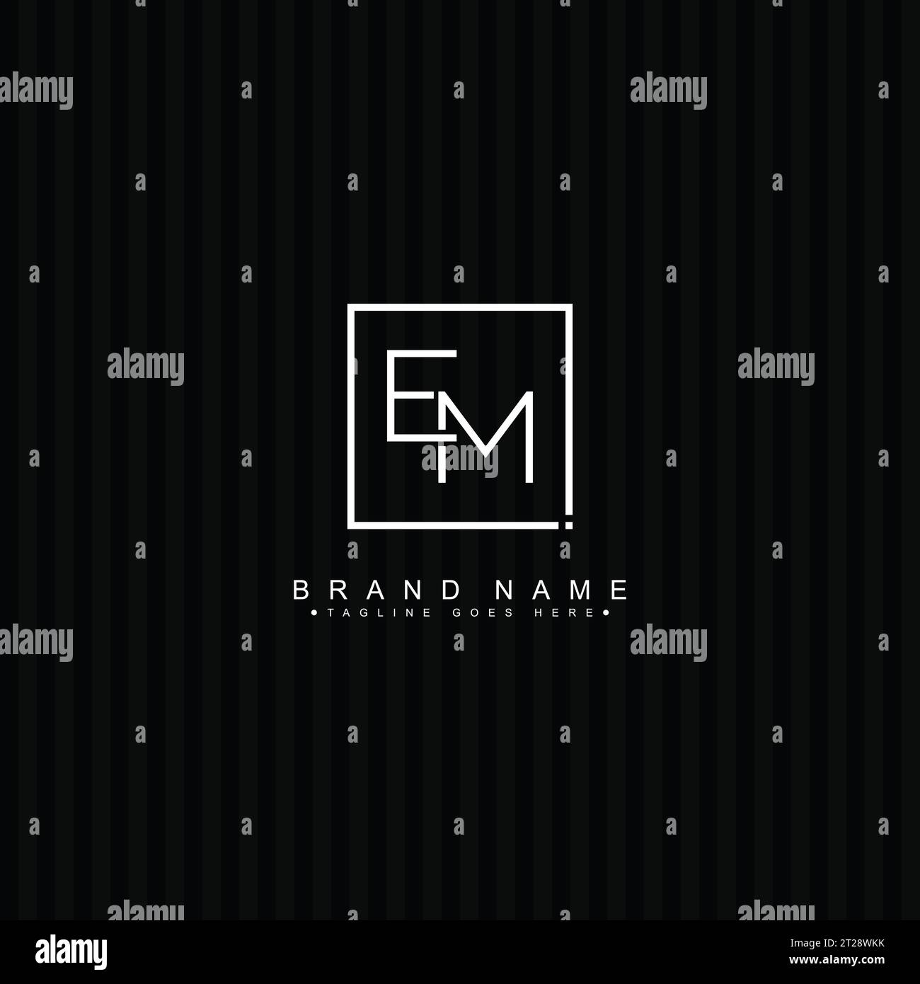Creative Logo For Initials Em In Monogram Style Vector Template For Initial Letter E And M