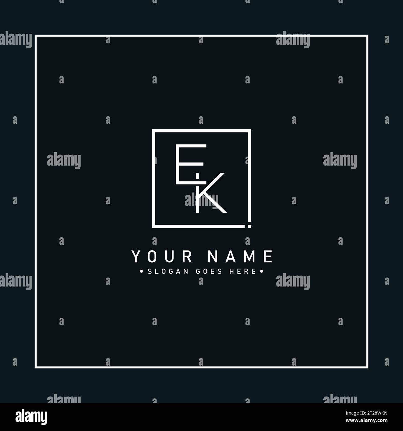 Initial EK Vector Logo - Elegant Monogram Template for letter E and K for your Business Stock ...
