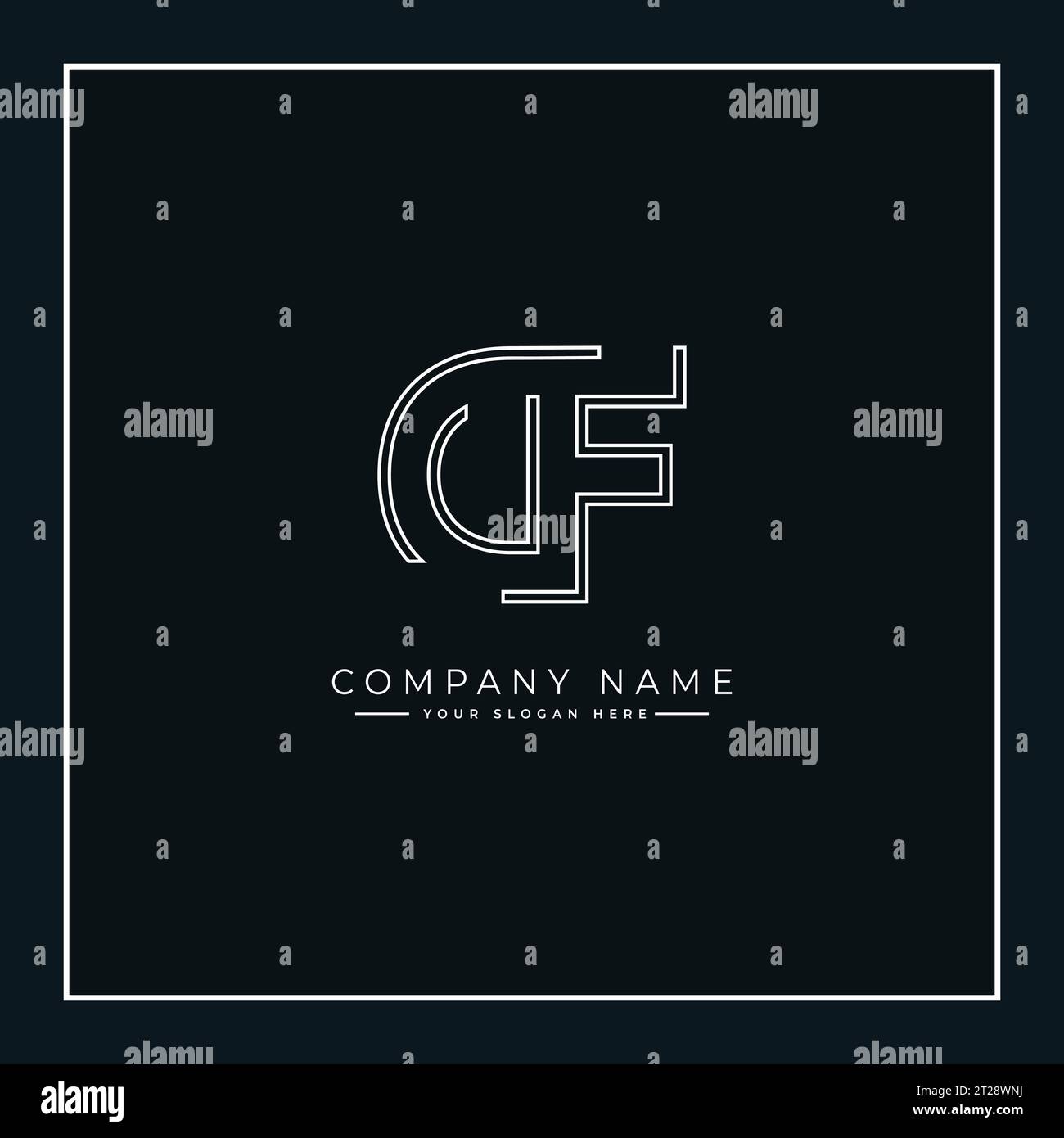 Vector Template for Initial Letter DF Logo - Elegant Monogram Logo for ...