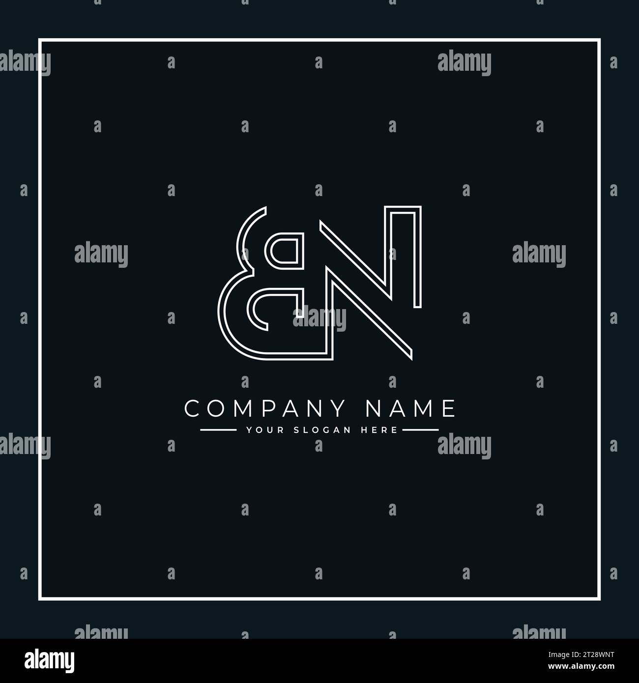 Abstract Letter BN Logo - Initial Monogram Template for Alphabet B and ...