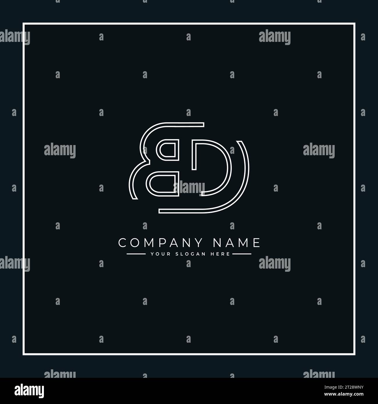 Creative Monogram For Initial Letter Bd Logo Minimal Vector Logo